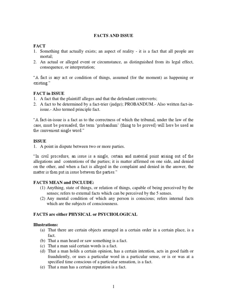 Facts and Issue Fact | PDF | Question Of Law | Ellipsis