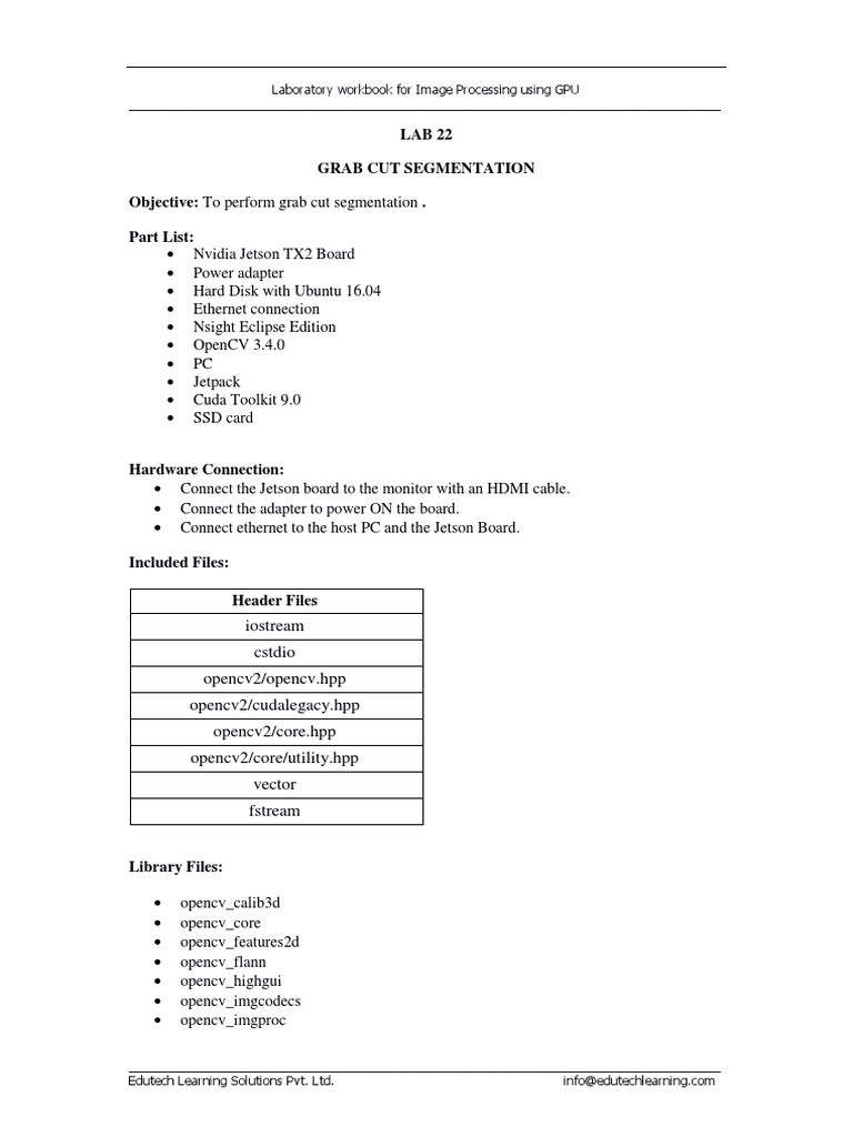 LAB 22 Grab Cut Segmentation Objective: To Perform Grab Cut ...