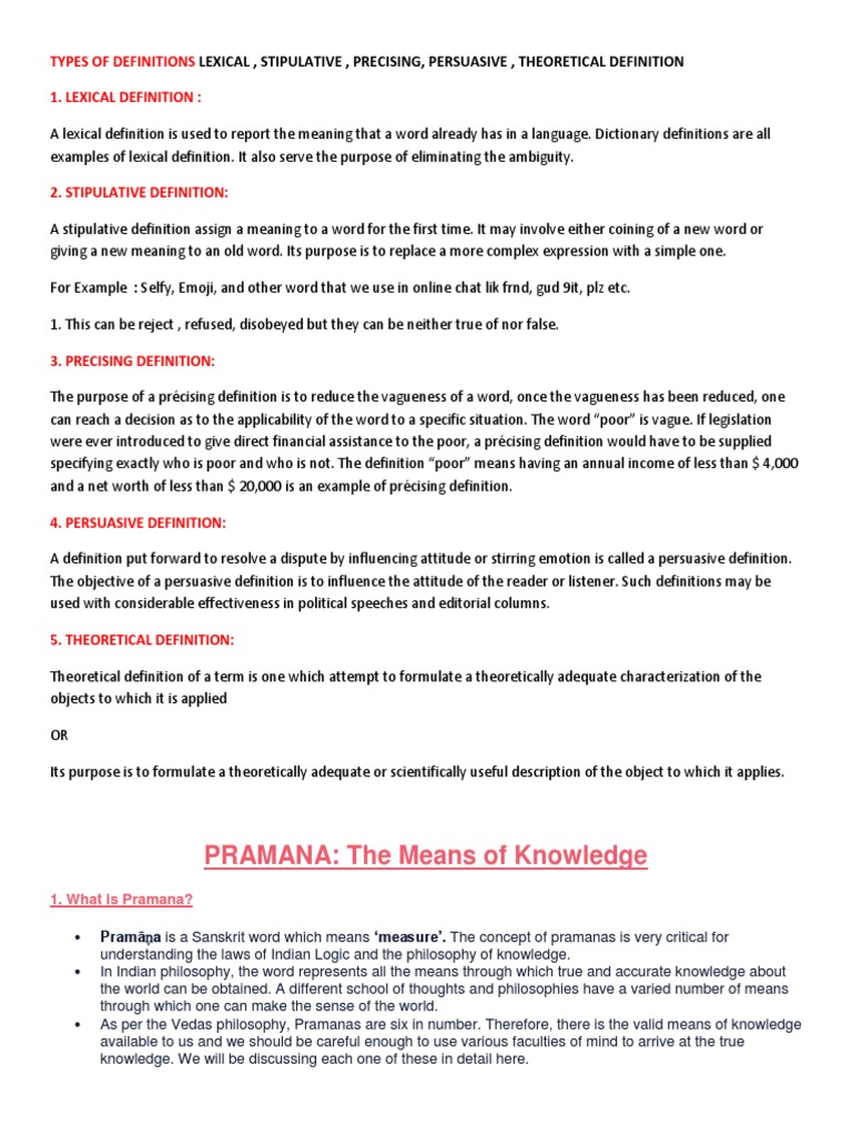 Types of Definitions Lexical | PDF | Definition | Vagueness