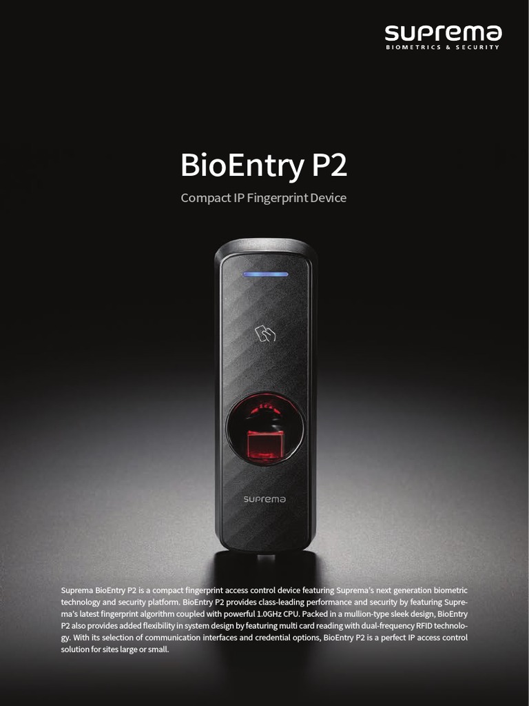 Bioentry P2: Compact Ip Fingerprint Device | PDF | Access Control ...