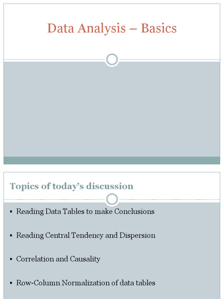 Basic Data Analysis Pdf Correlation And Dependence Data Analysis 