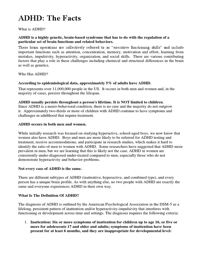 Adhd | PDF | Attention Deficit Hyperactivity Disorder | Diagnostic And ...