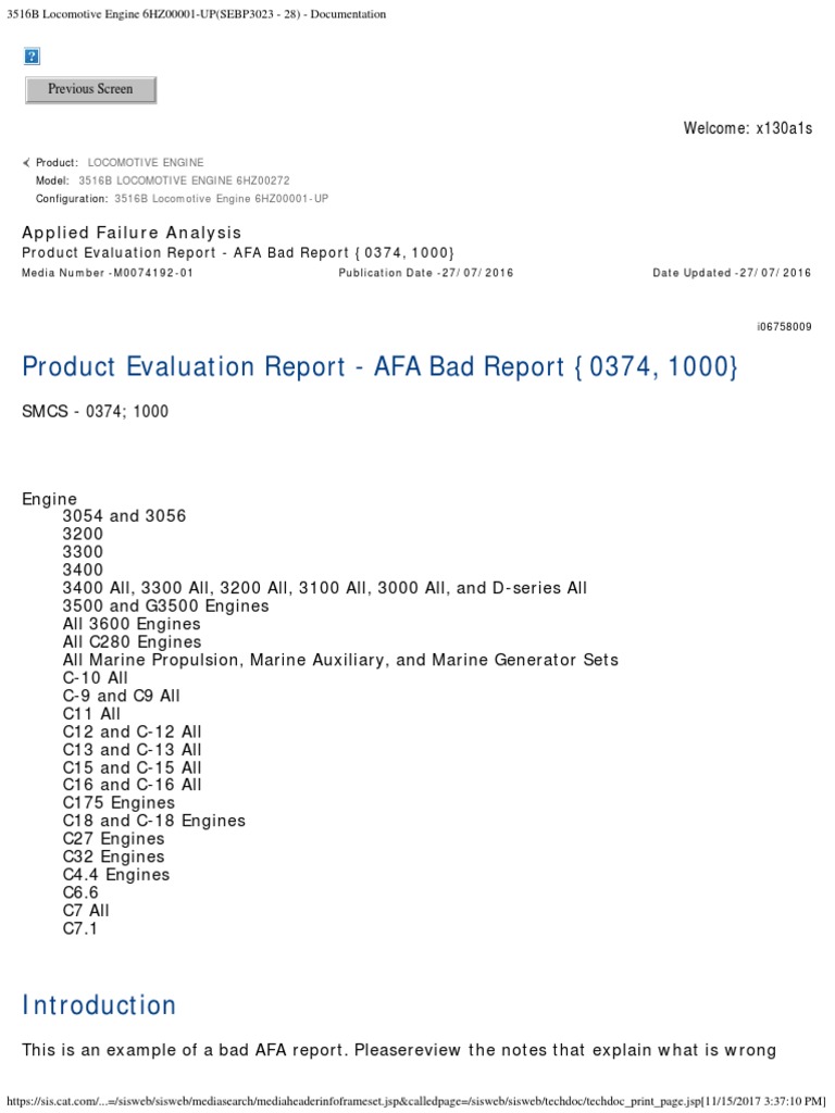 Failure Report | PDF | Engines | Vehicles