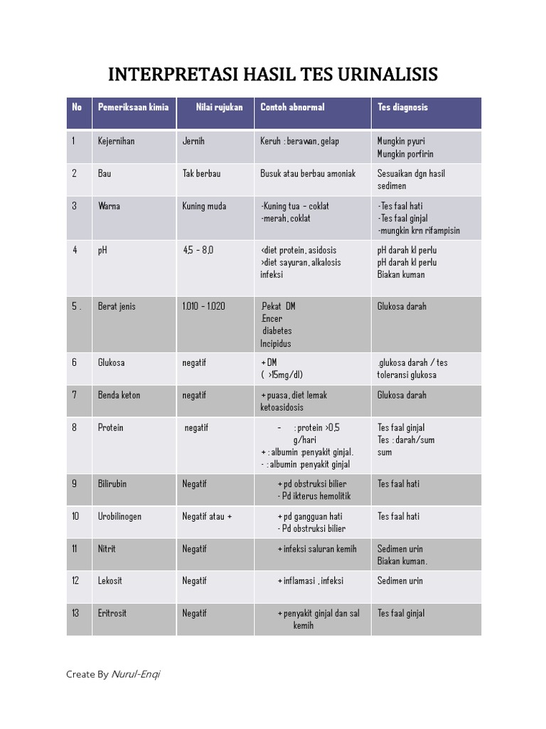 Interpretasi Hasil Tes Urinalisis | PDF