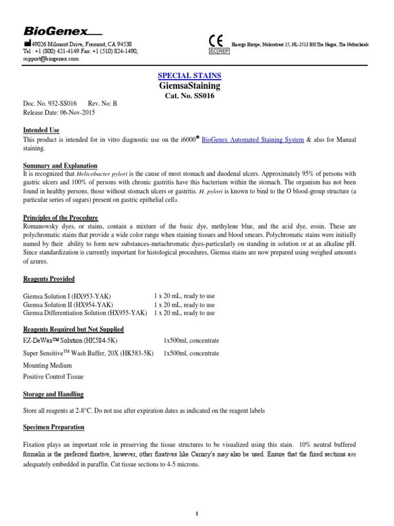 Giemsa | PDF | Staining | Fixation (Histology)