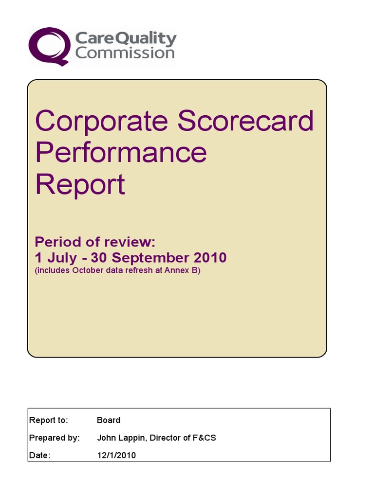 Cm041004 Annex q2 Score Card v5 | PDF | Regulatory Compliance | Health Care