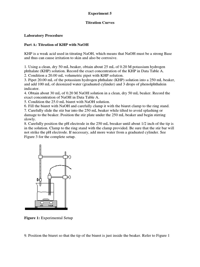 Experiment 5 Titration Curve | PDF | Titration | Chemistry
