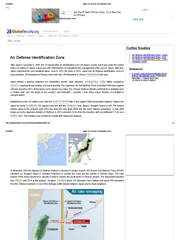 Air Defense Identification Zone: Further Reading | PDF | Military ...