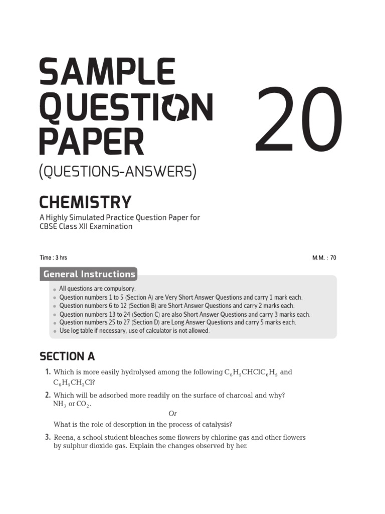 Isucceed Sample Question Paper 20 Chemistry 12 | PDF | Coordination ...