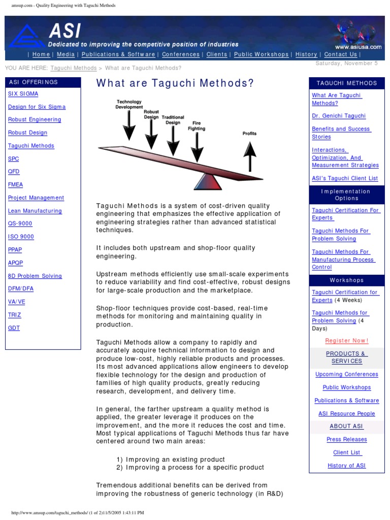Quality Engineering With Taguchi Methods | PDF | New Product Development | Design For Six Sigma