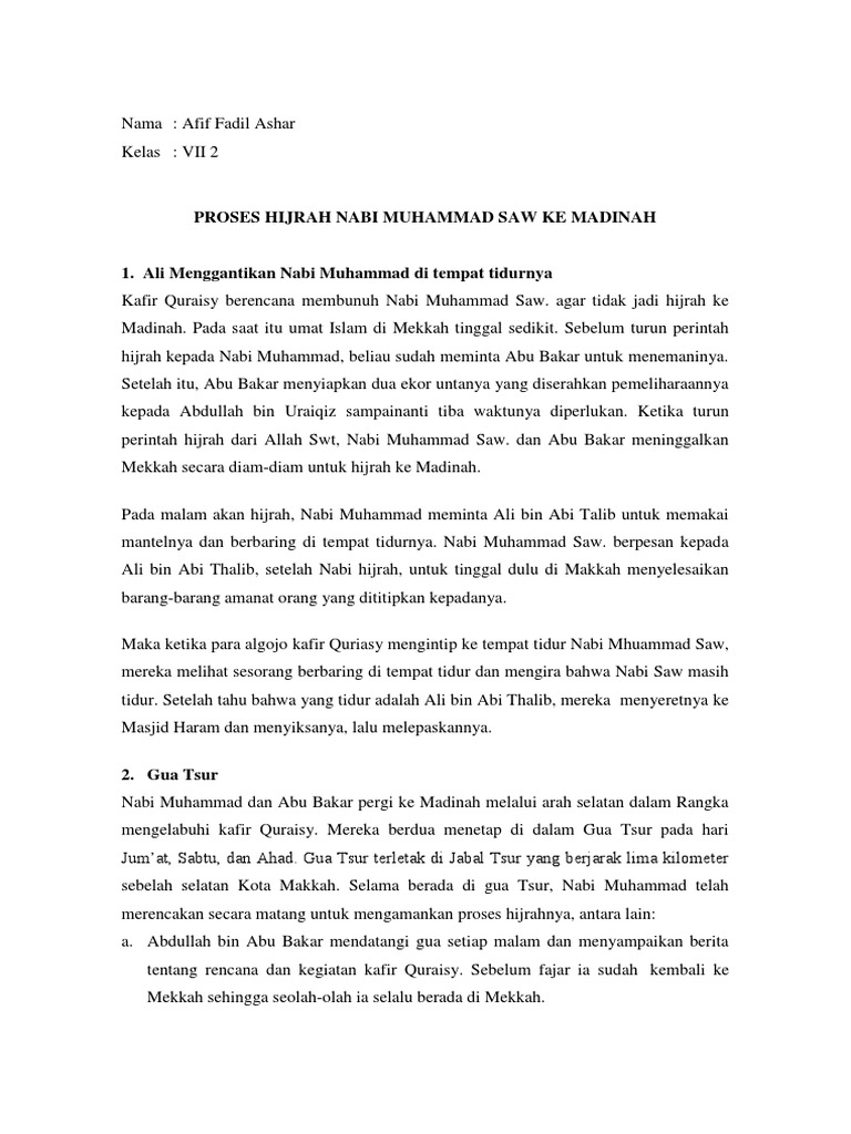 Proses Hijrah Nabi Muhammad ke Madinah | PDF