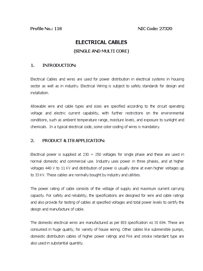 Electrical Cables | PDF | Wire | Electrical Wiring