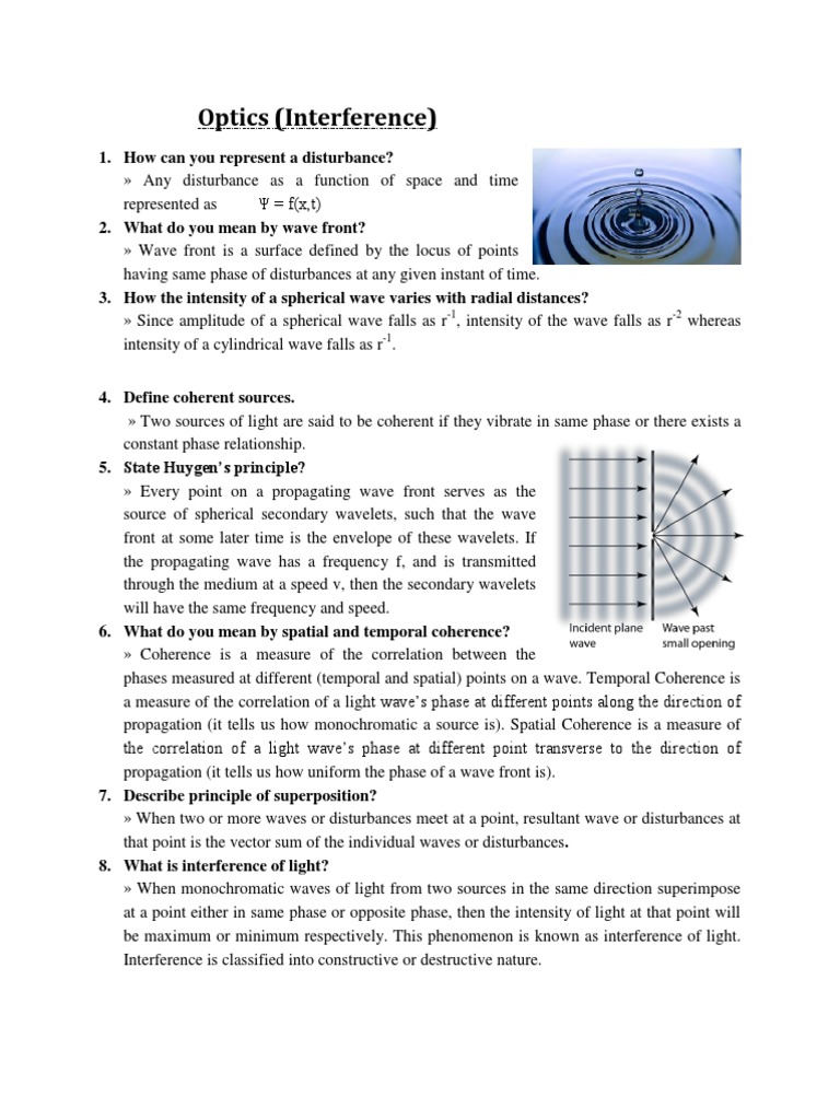 Interference | PDF | Coherence (Physics) | Waves