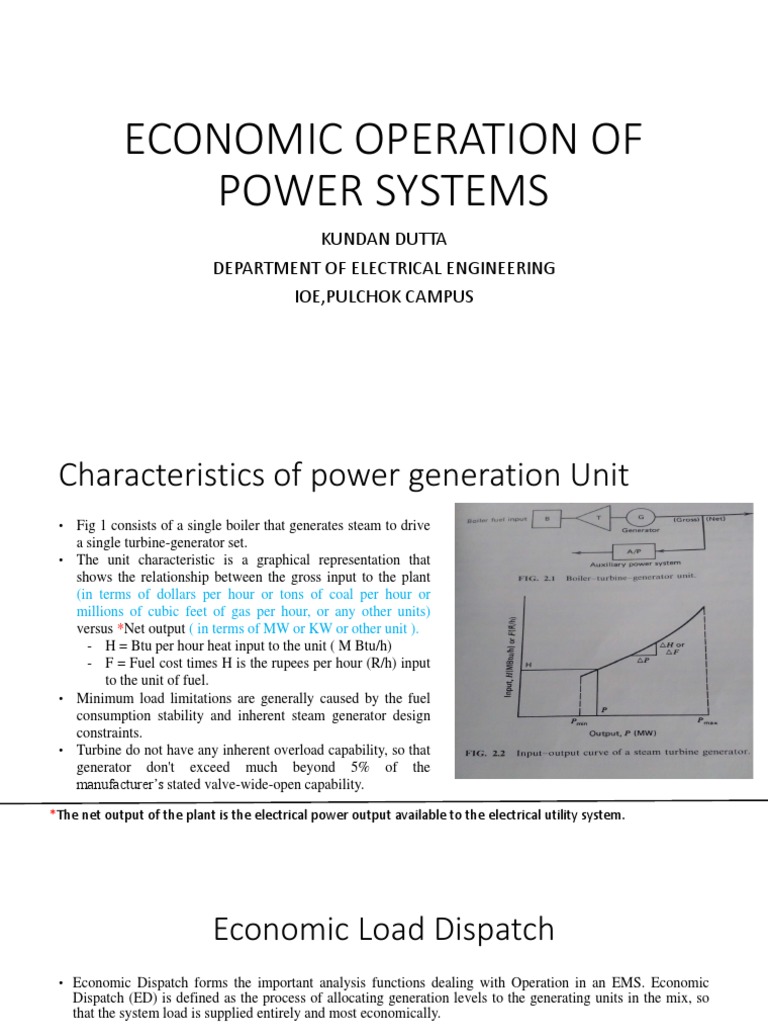 Economic Operation of Power Systems | PDF | Mathematical Optimization ...