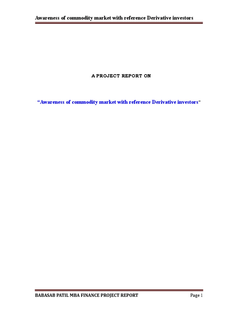 Commodity Market Questionnaire | PDF | Futures Contract | Hedge (Finance)