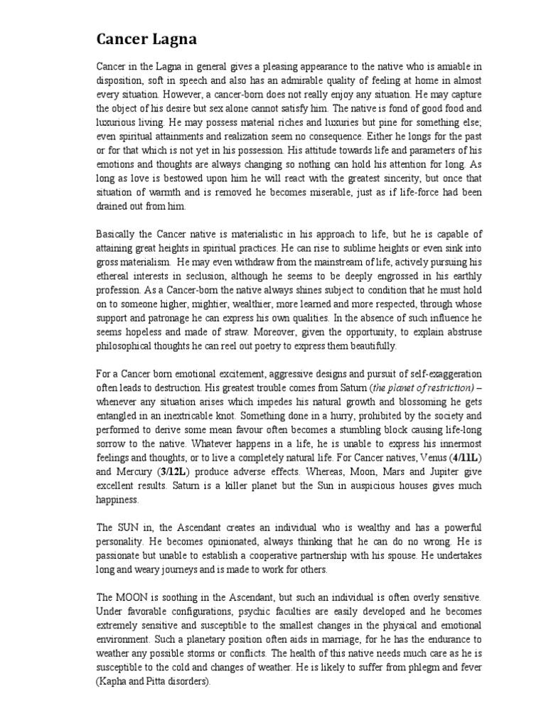 4 Karkataka Lagna | PDF | Spirituality | Marriage