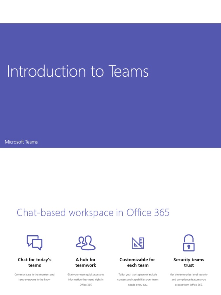 Introduction To Microsoft Teams | PDF | Office 365 | Ios