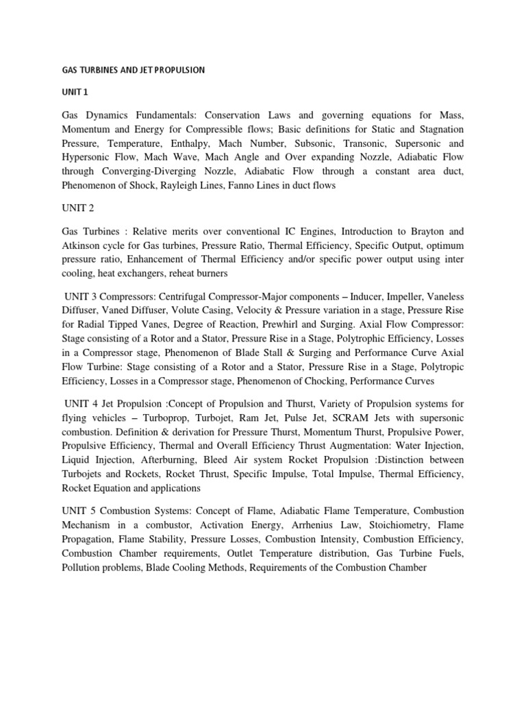 Gas Turbine & Jet Propulsion | PDF