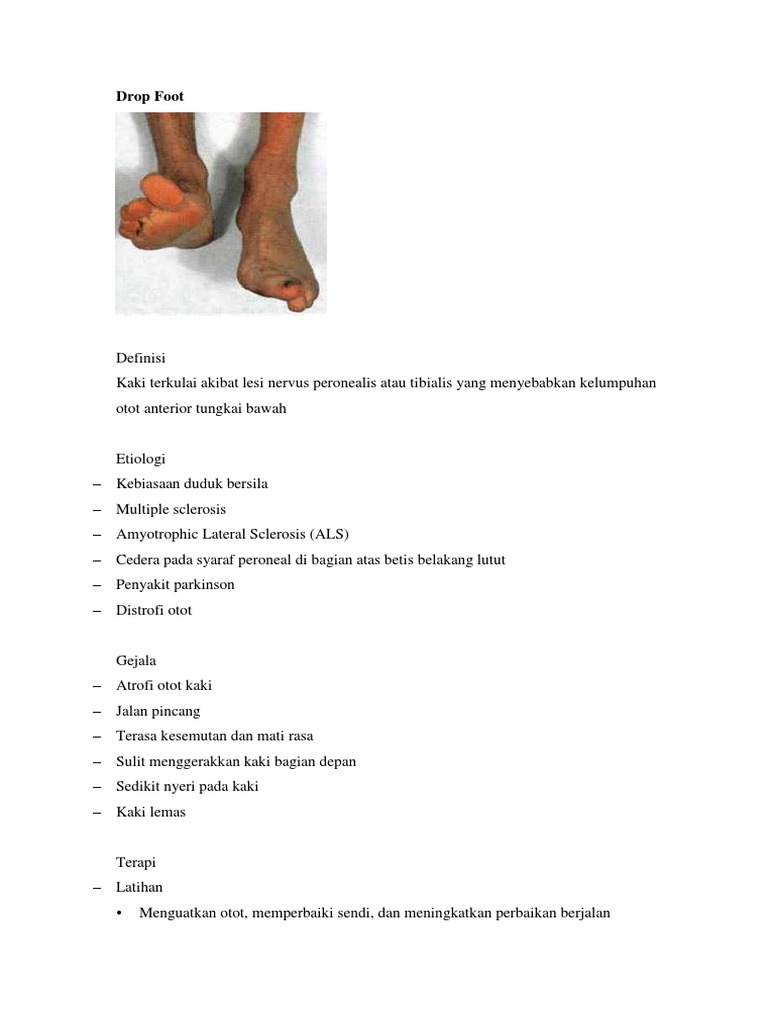 Terapi dan Penyebab Drop Foot | PDF | Sains & Matematika | Kesehatan ...