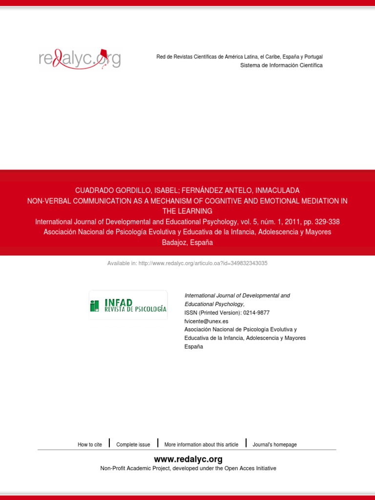 Non-Verbal Communication As A Mechanism of Cognitive and Emotional ...