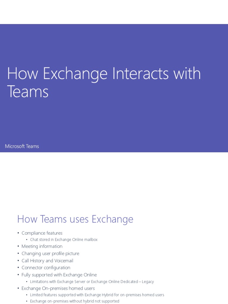Teams Integration with Exchange Online | PDF | Microsoft Exchange ...