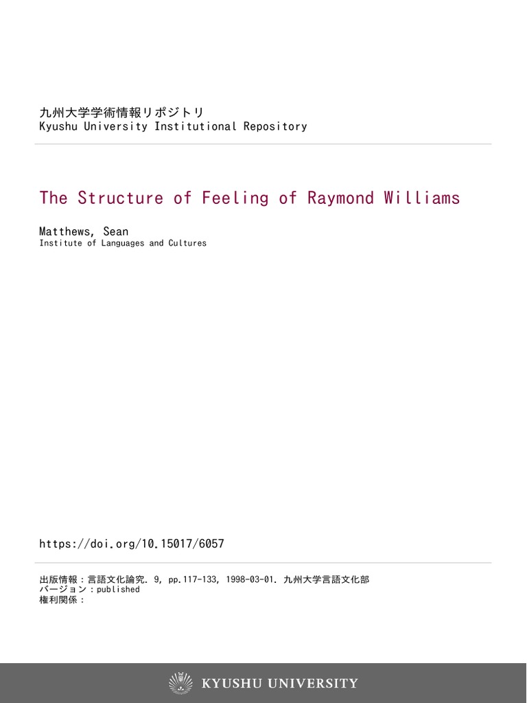 Structure of Feeling of Raymond Williams | Download Free PDF | Thought ...