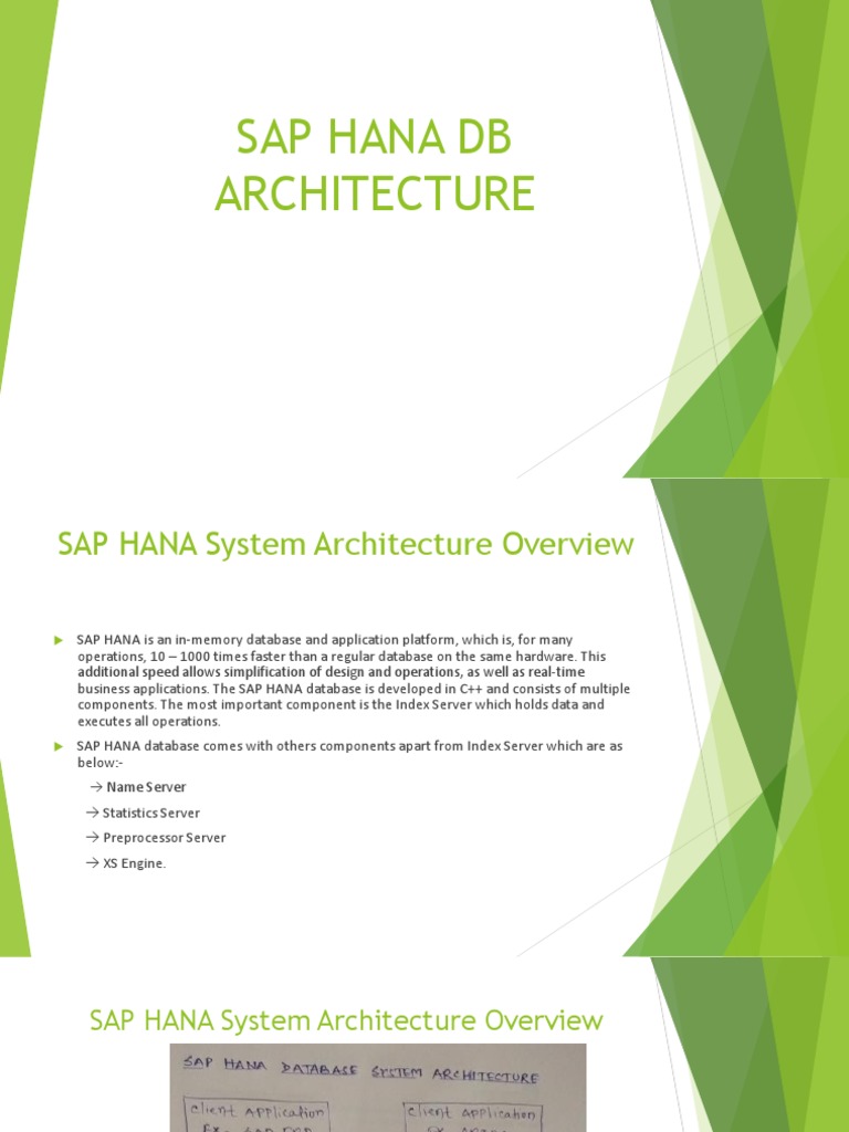 Sap Hana DB Architecture | PDF | Database Transaction | Databases