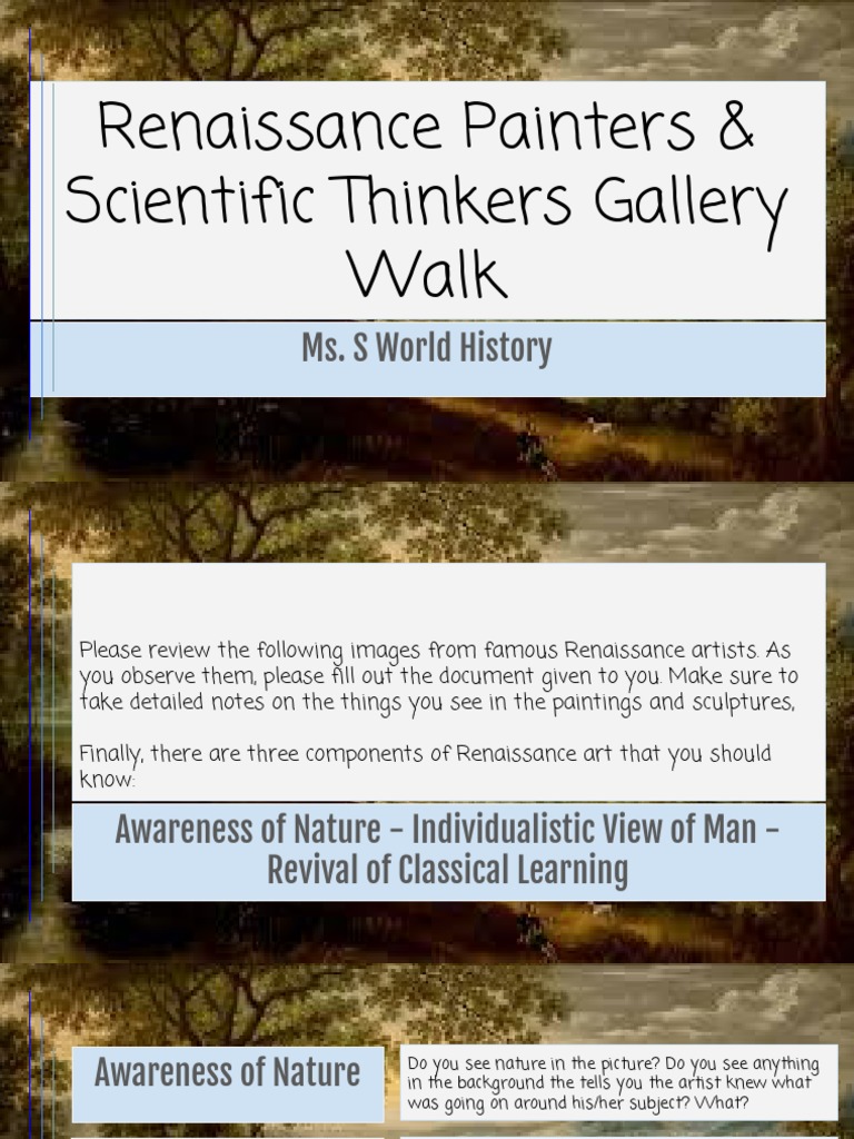 Renaissance Artists Scientific Thinkers Digital Gallery Walk ...