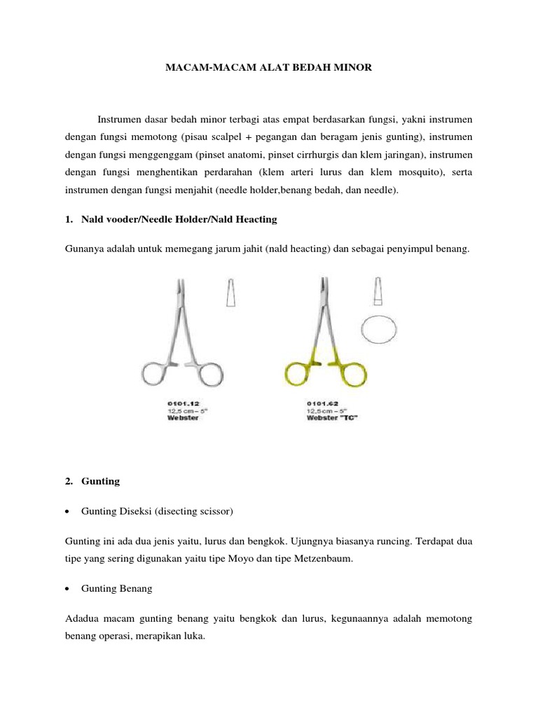 Macam-Macam Alat Bedah Minor | PDF