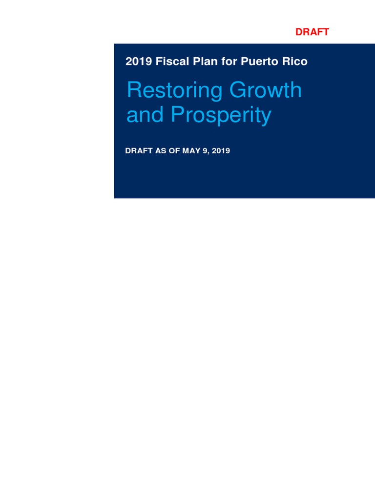 Plan Fiscal para Puerto Rico 2019 de La Junta de Supervisión Fiscal ...