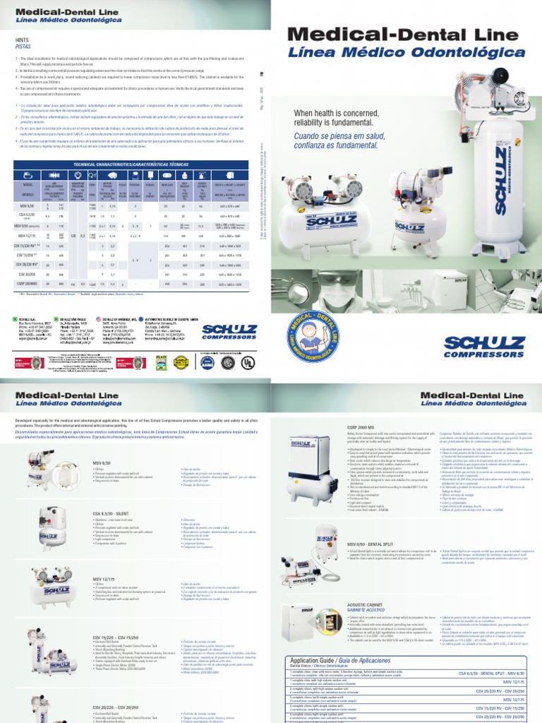 Catalogo Schulz Linea Dental 1 A 5HP | PDF | Bienes manufacturados | Tecnologías de gas