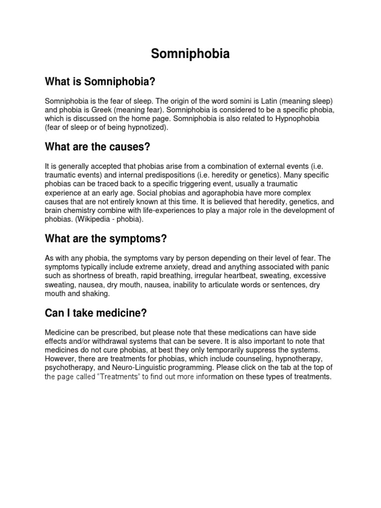 Understanding Somniphobia: Causes, Symptoms, and Treatment Options for ...
