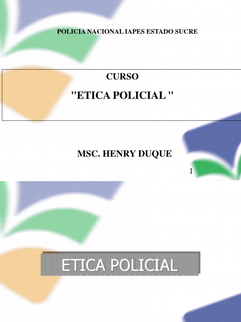 Etica Policial Pdf Policía Sociedad