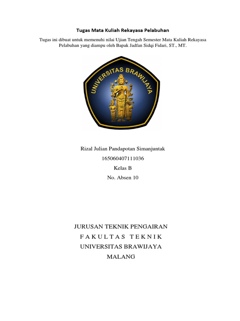 UTS Pelabuhan Rizal Julian Pandapotan Simanjuntak (165060407111036) | PDF