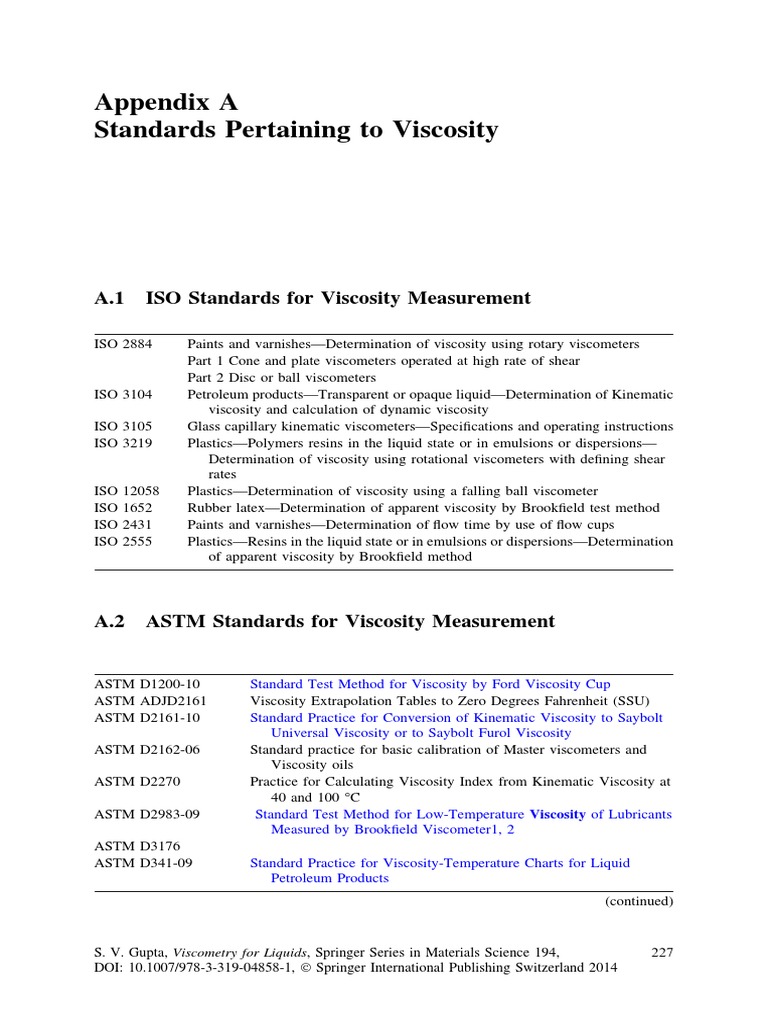 Standards for Measuring Viscosity Across Industries | PDF | Viscosity ...