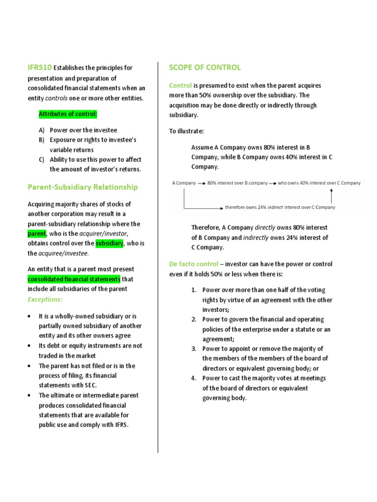 Ifrs 10 | PDF | Subsidiary | Board Of Directors