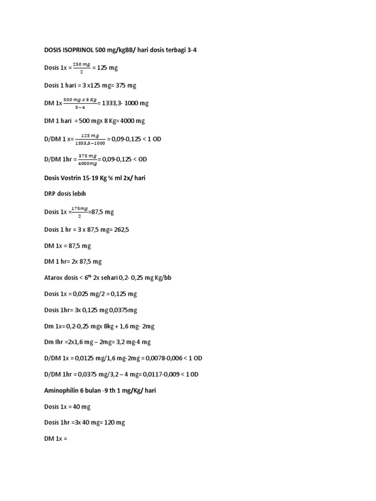 DOSIS ISOPRINOL 500 MG | PDF | Wellness