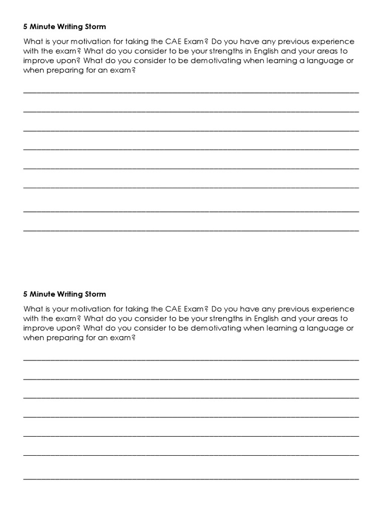 5 Minute Writing Storm Goals and Motivation | PDF | Career & Growth