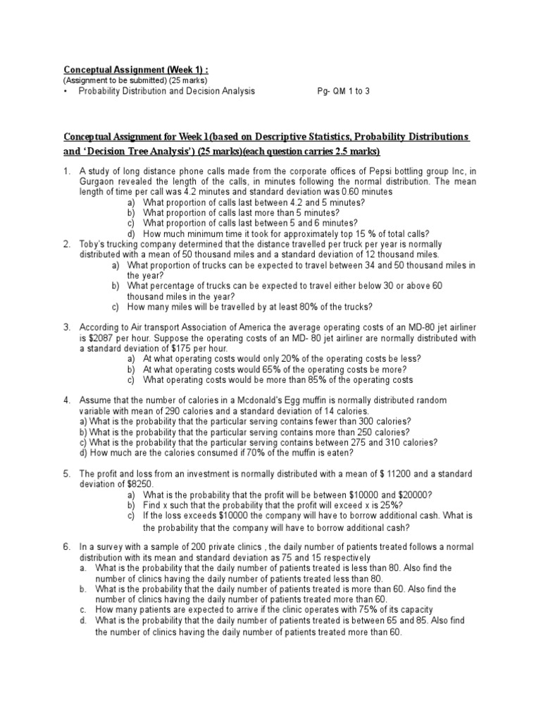 Conceptual Assignment | PDF | Standard Deviation | Mean