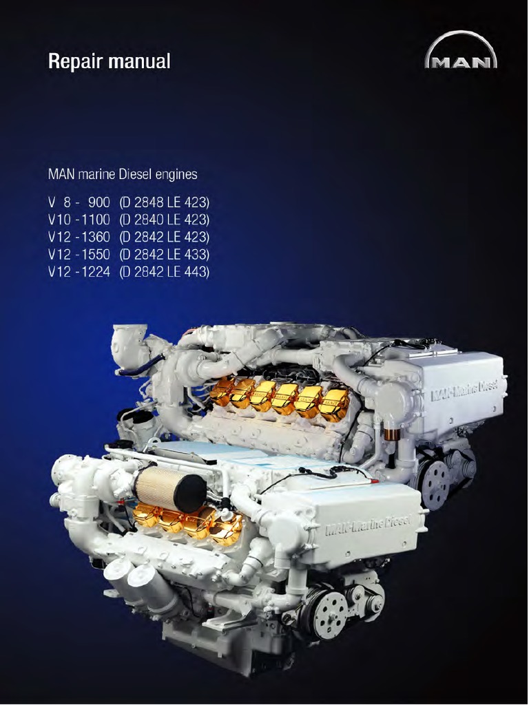 MAN Marine Diesel Engine V10-1100 (D 2840 LE 423) Service Repair Manual ...