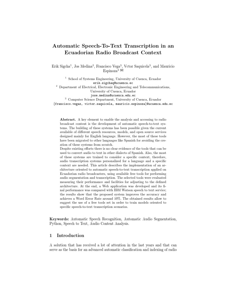 Speach To Text Transcription | PDF | Speech Recognition | Image ...