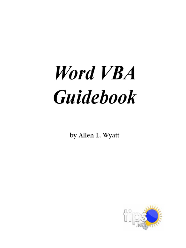 Word VBA Guidebook PDF | PDF | Visual Basic For Applications ...