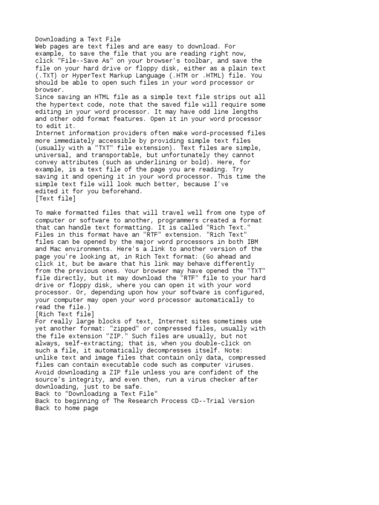How To Download Text Files | PDF | Computer File | File Format