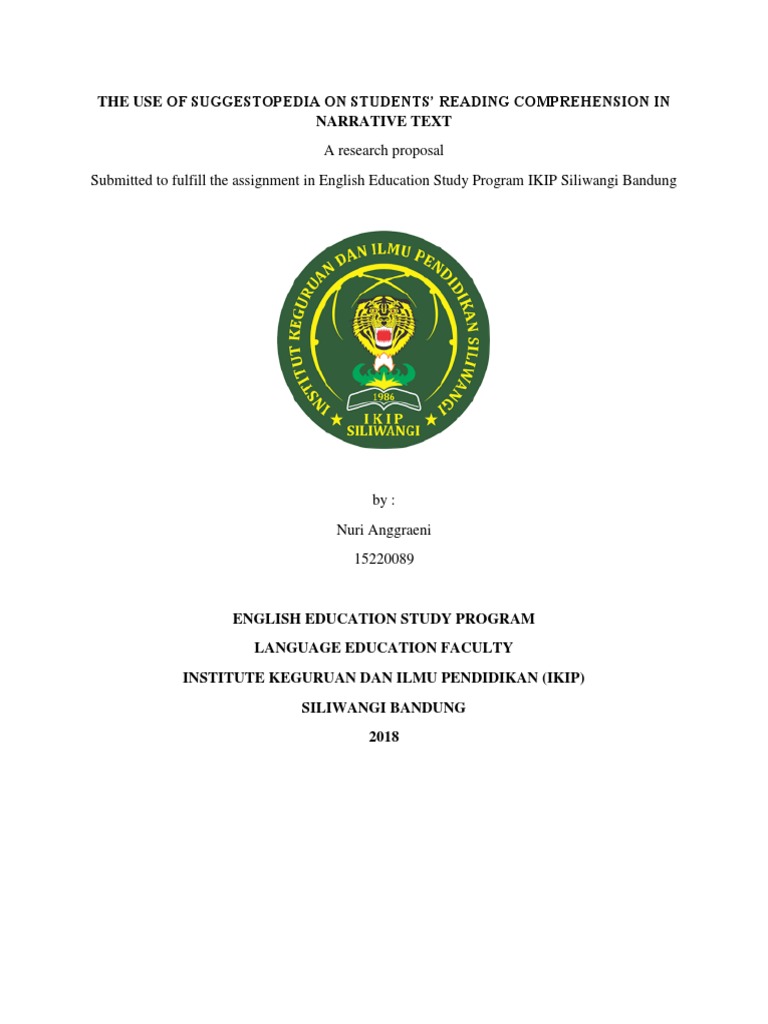 A Research Proposal Submitted To Fulfill The Assignment in English ...