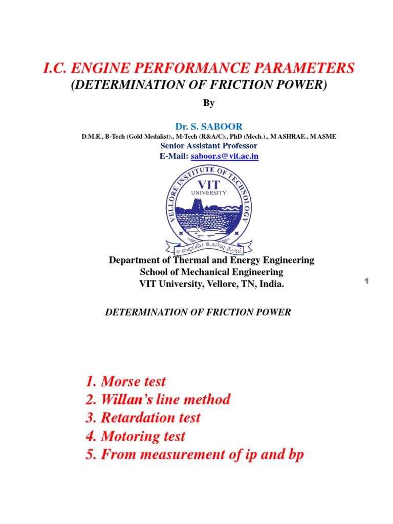 Determination of Engine Friction | PDF