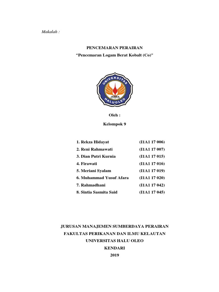 Pencemaran Logam Berat Kobalt (Co) | PDF | Sains & Matematika ...