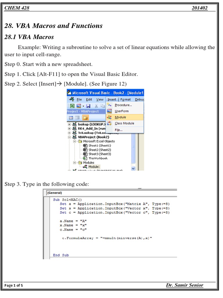 0028 1 VBA Macros and Functions | PDF | Spreadsheet | Macro (Computer Science)