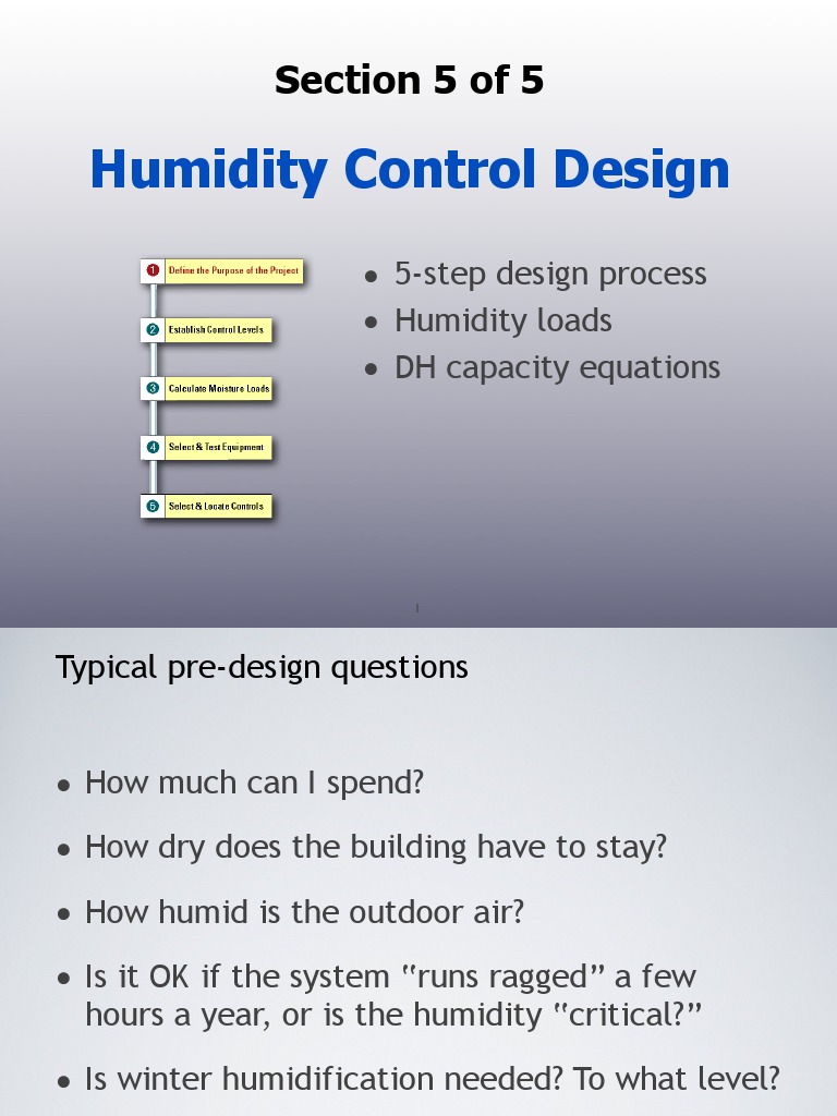 Humidity Control Design Process Guide | PDF | Humidity | Engineering ...