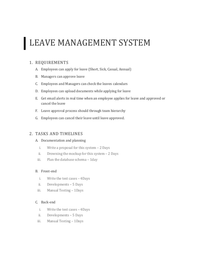 Leave Management System | PDF