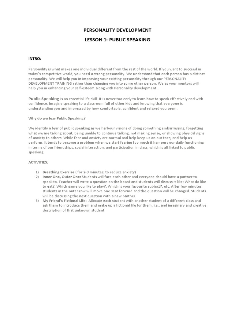 Public Speaking Skills for Personality Growth | PDF | Career & Growth